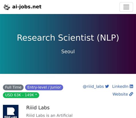 Hiring Research Scientist Nlp In Seoul Raimljobs