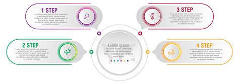 현대 벡터 일러스트 레이 션 데이터 시각화입니다 Infographic 서클 4 요소 레이블 템플릿 비즈니스 프레 젠 테이 션 웹