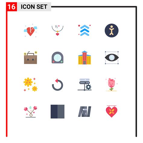 Set Of 16 Modern Ui Icons Symbols Signs For Budget Person Wedding Human Direction Editable Pack