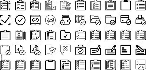 Set Of Check Icons Collection Isolated Silhouette Solid Icons Including