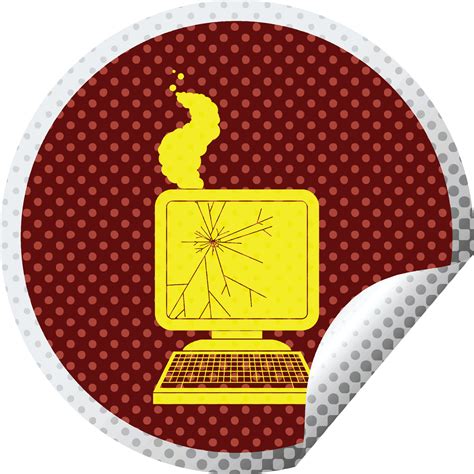 Broken Computer Graphic Circular Peeling Sticker PNG