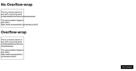 Overflow Wrap Codesandbox