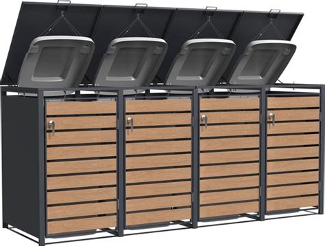 Tuinchamp Containerberging Staal Houtlook 4 Containers Kliko Ombouw