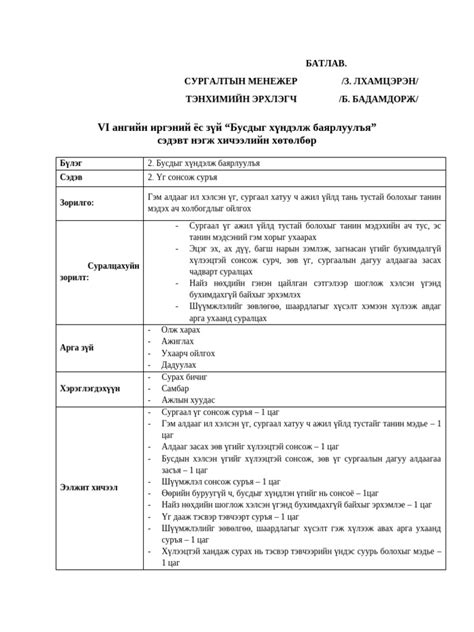 6 иргэний ёс зүй нэгж хичээлүүд Pdf