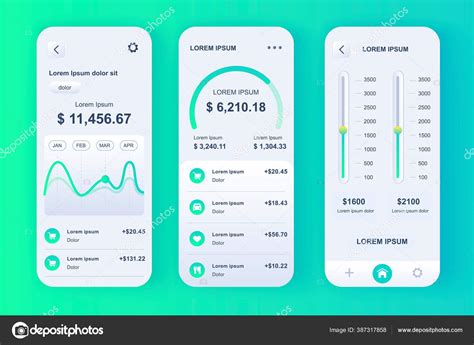 관리인 디자인 모니터링 온라인 템플릿 반응성 모바일 애플리케이션에 Gui 스톡 벡터 ©alexdndz 387317858