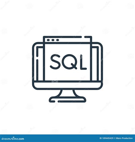 sql vector icon isolated on white background outline thin line sql