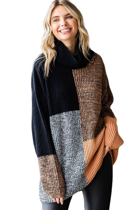 Color Block Turtle Neck Sweater 6th Street Fashions And Footwear