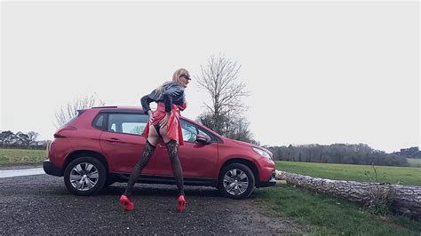 Pvc Tranny Gina Pissing And Posing Outdoors Tranny Porn 7e Xhamster
