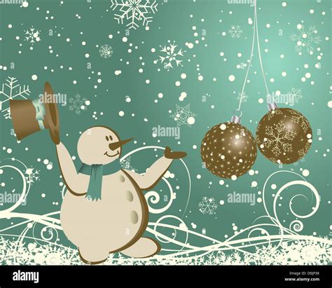 Beautiful Christmas New Year Card Vector Illustration Stock Photo
