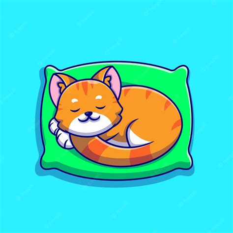 Cartoon Cat Sleeping On Pillow Stock Vector Royalty Free 3866366
