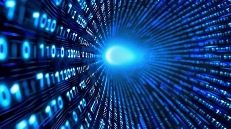 Blue Digital Binary Data Background On Computer Screen Premium Ai