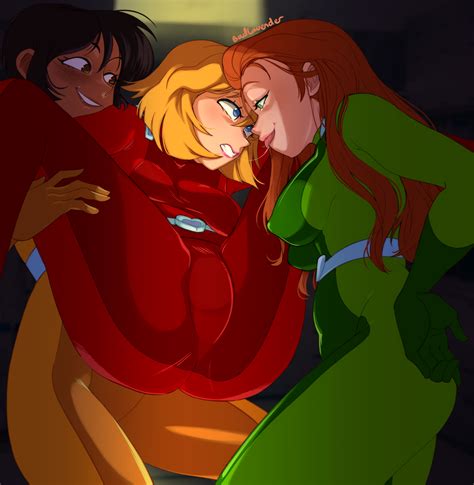 Rule 34 3 Bodysuits 3girls Alex Totally Spies Badlavender Belt Black Hair Blonde Hair Blue