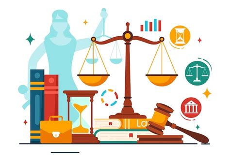 Premium Vector Law Firm Services Vector Illustration With Justice