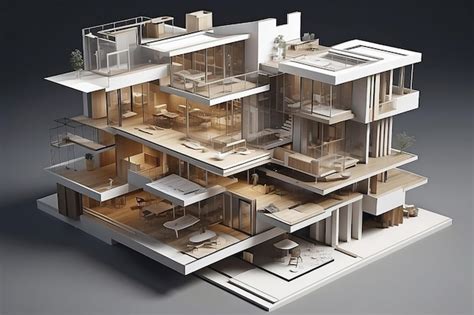 Premium Photo 3d Architecture Exploded Diagramshow An Elements Of