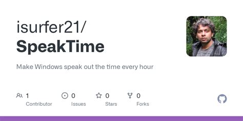 GitHub Isurfer SpeakTime Make Windows Speak Out The Time Every Hour