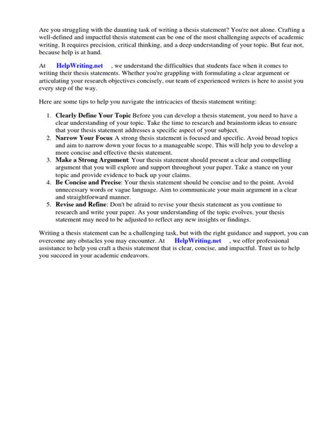 Tips On Thesis Statement Writing Download Free Pdf Essays Thesis