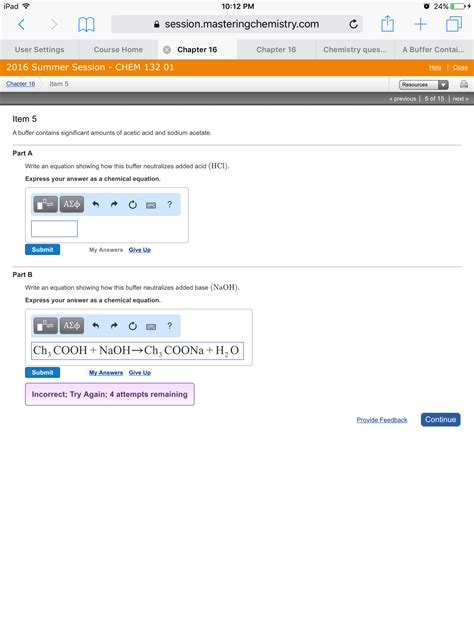 Solved A Buffer Contains Significant Amount Of Acetic Acid