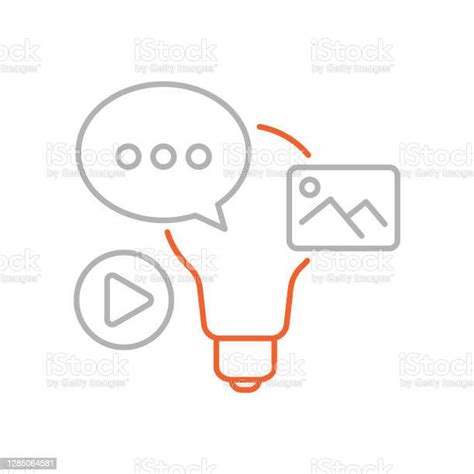 편집 가능한 스트로크가 있는 콘텐츠 마케팅 한 줄 아이콘 Brand Name Online Messaging Platform에