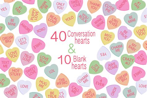 Valentine Clipart Candy Hearts Graphic By Leskahamatydesign