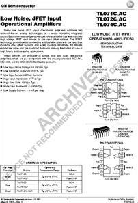 TL072C datasheet - Low Noise, JFET Input Operational Amplifier