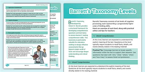 Barretts Taxonomy Levels Guide I Resource I Twinkl Za