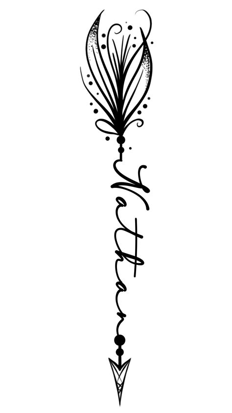 Minimal Arrow Name Tattoo Etsy Online Tattoo Design Boho Arrow Name