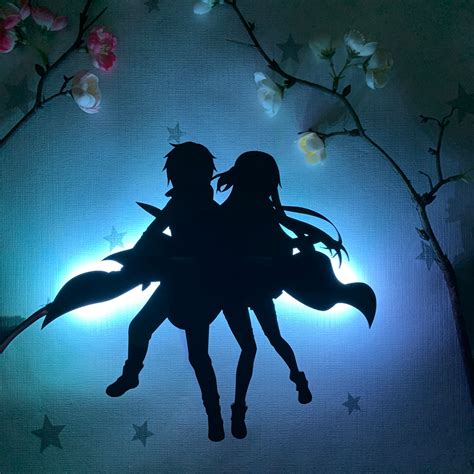 Sword Art Online Kirito X Asuna Anime Silhouette Light