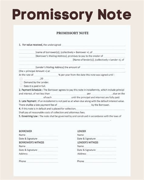 Promissory Letter Format