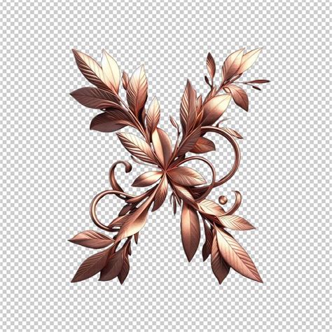 Premium Psd Rose Gold Leaf Calligraphy Masterpiece Png