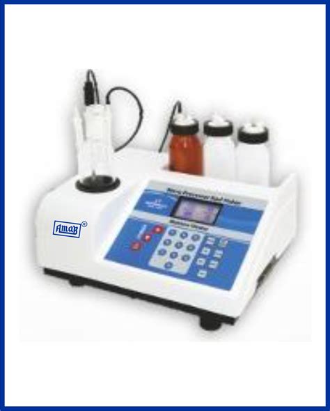 Microprocessor K F Moisture Titrator Graphical Display Amar Exporter