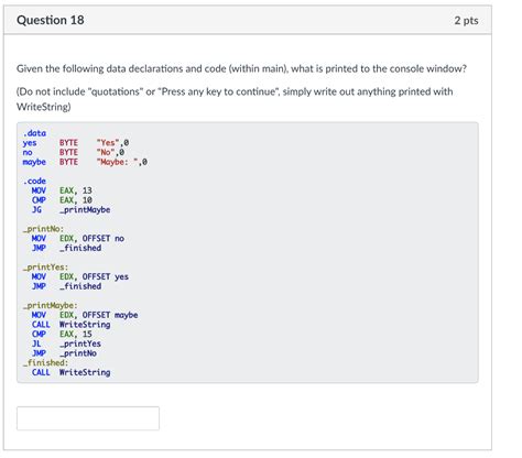 Solved Question 18 2 Pts Given The Following Data