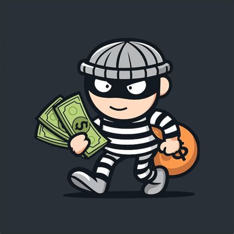 Premium Vector Illustration Of Thief Stealing Money