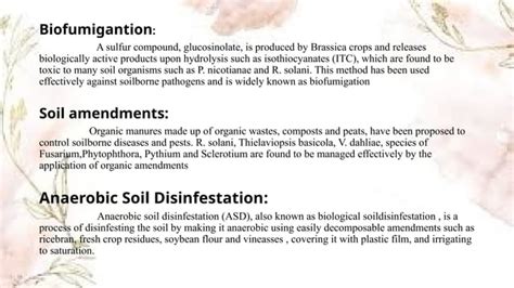 Management Of Soil Born Pathogens Patho Pptpptx