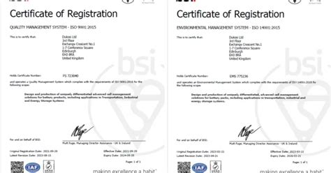 Dukosi Quality Commitment Ehs And Iso Certifications — Dukosi