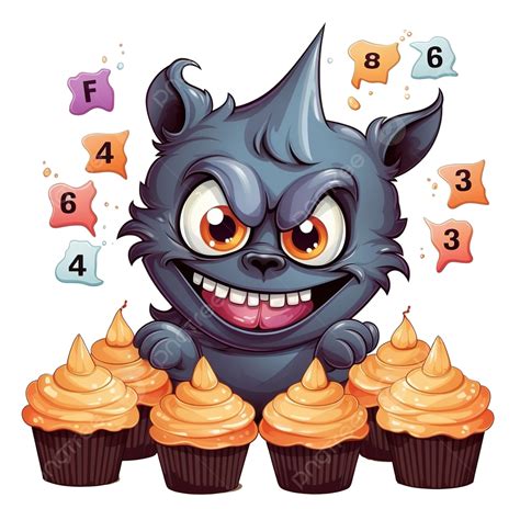 Addition Math Game With Cute Cartoon Halloween Cupcake Addition Math