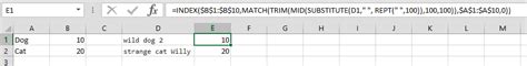 Match Column Value With Substring From Reference Table In Excel Stack Overflow
