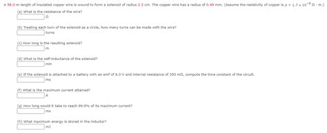 Solved A What Is The Resistance Of The Wire B Chegg