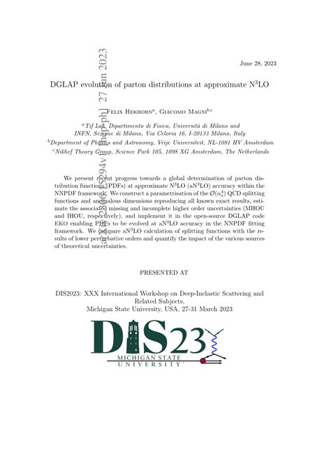 Pdf Dglap Evolution Of Parton Distributions At Approximate N3lo