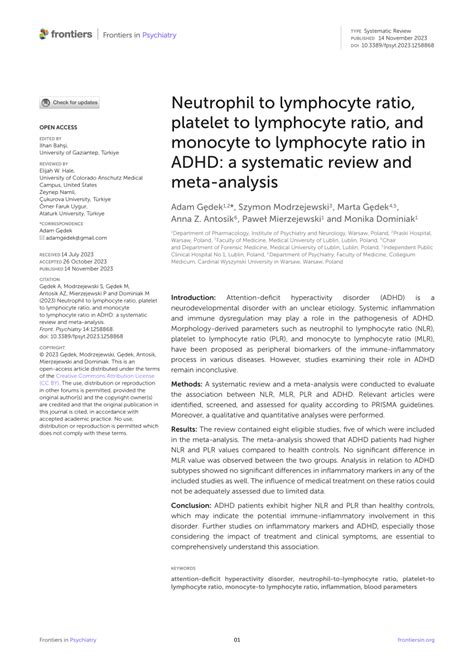 Pdf Neutrophil To Lymphocyte Ratio Platelet To Lymphocyte Ratio And