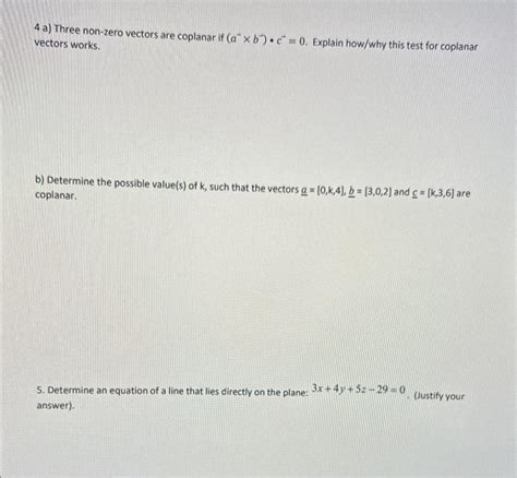 Solved A Three Non Zero Vectors Are Coplanar If Chegg