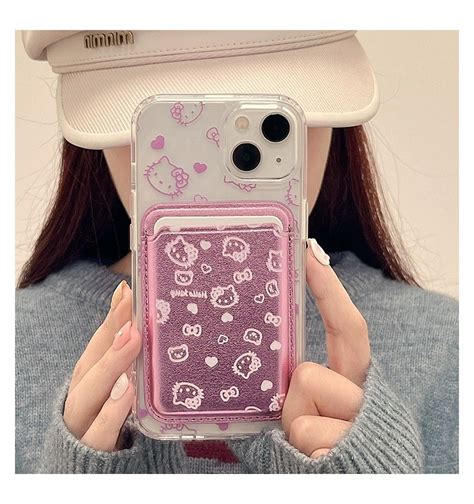 💓맥세이프케이스💓실버 핑크 고양이 카드지갑 Magsafe 범퍼케이스 아이폰케이스 유니크 특이한 15프로맥스 14프로맥스 13프로맥스 12프로맥스 귀여운 키치 감성 레트로