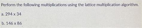 Answered Perform The Following Multiplications Using The Lattice Kunduz