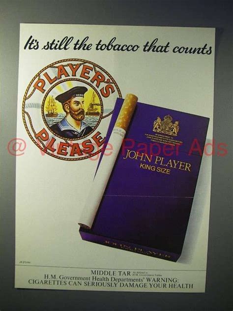 John Player King Size Cigarette Ad Still Counts AT