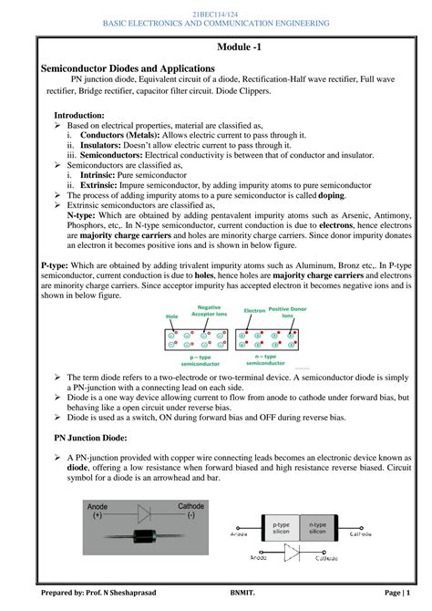 Solution Diode And Its Applications Basic Electronics Engineering