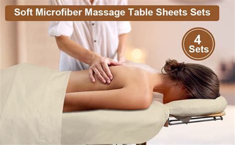 Funliying 4 Sets Premium Microfiber Massage Table Sheets