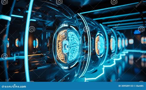 Advanced Medical Imaging Technology In Neon Blue Showcasing A Series Of