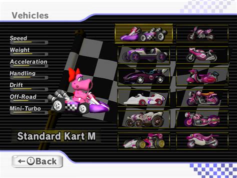 Birdos Full Roster Of Her Kartsbikes In Mario Kart Wii Including Unlock Able Ones Birdo Bức