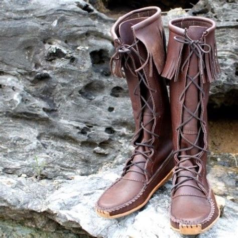Mens Knee High Smooth Grain Leather Boot With Canoe Sole Boots Mens
