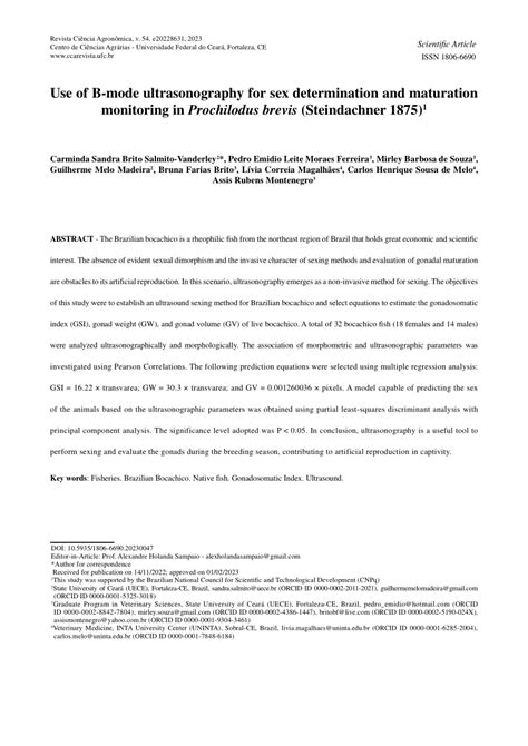 Pdf Use Of B Mode Ultrasonography For Sex Determination And