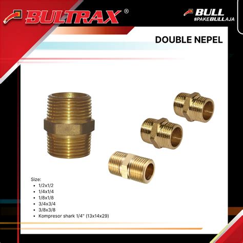 Jual Bultrax Double Nepel Kuningan Dobel Nepel Drat Kuningan Dobel